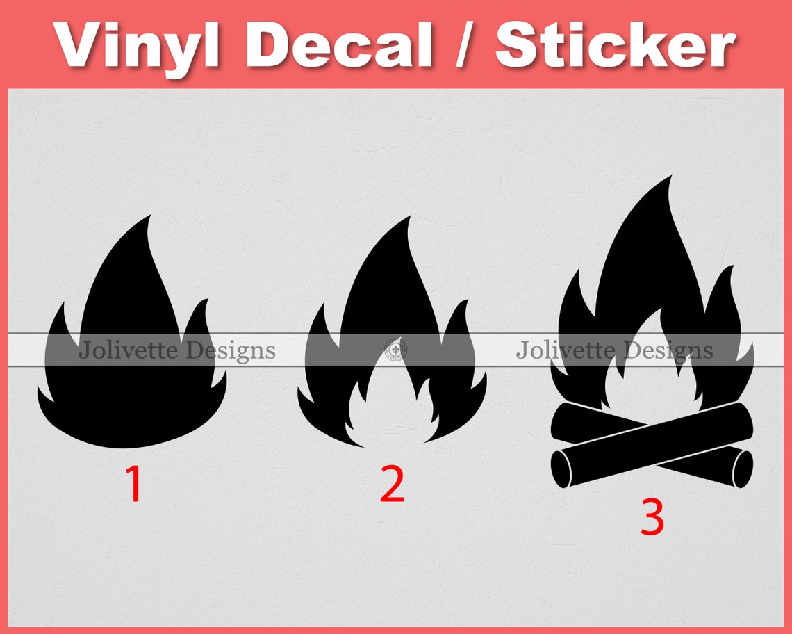 Fire Flame Campfire Wood Logs Decal Car Decal Laptop - Etsy