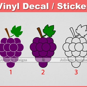 Grapes, Fruit, Berry, Purple, Decal, Car Decal, Laptop Decal, Yeti ...