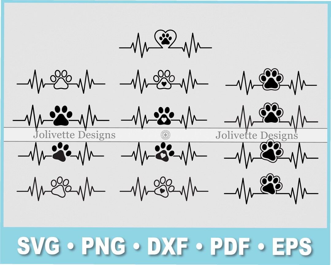 Paw Print, Heartbeat, Dog Lover, Animals, EKG, ECG, Clip Art, Clipart ...