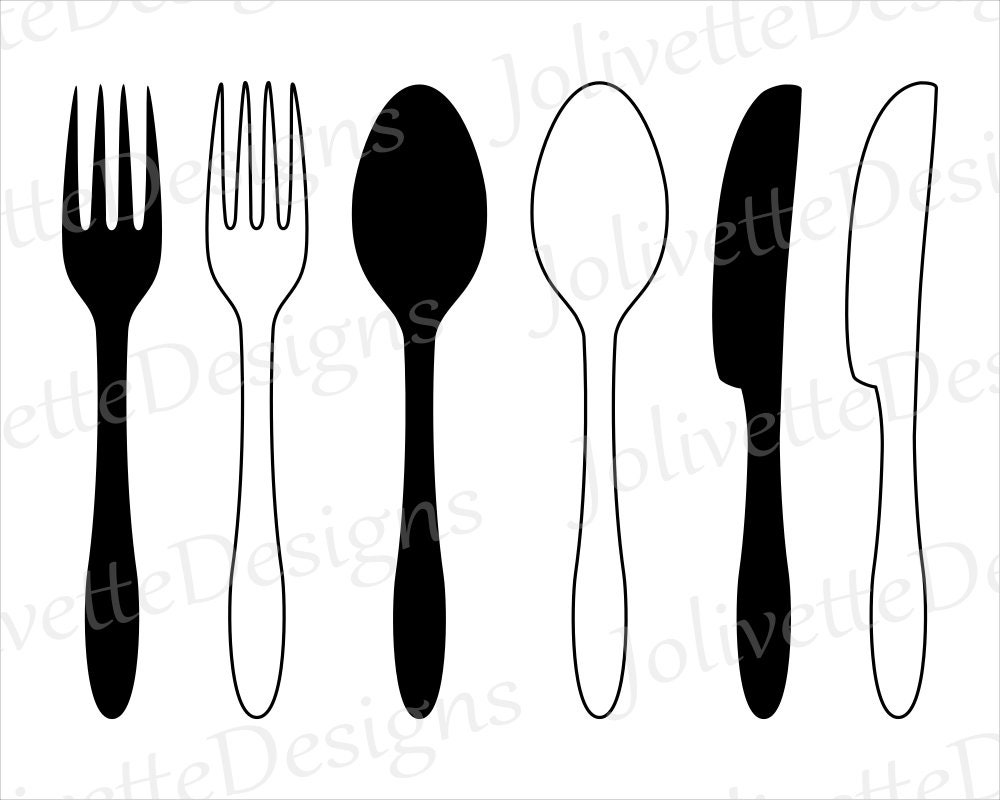 Fork Spoon Knife Utensil Silverware Clip Art Clipart | Etsy