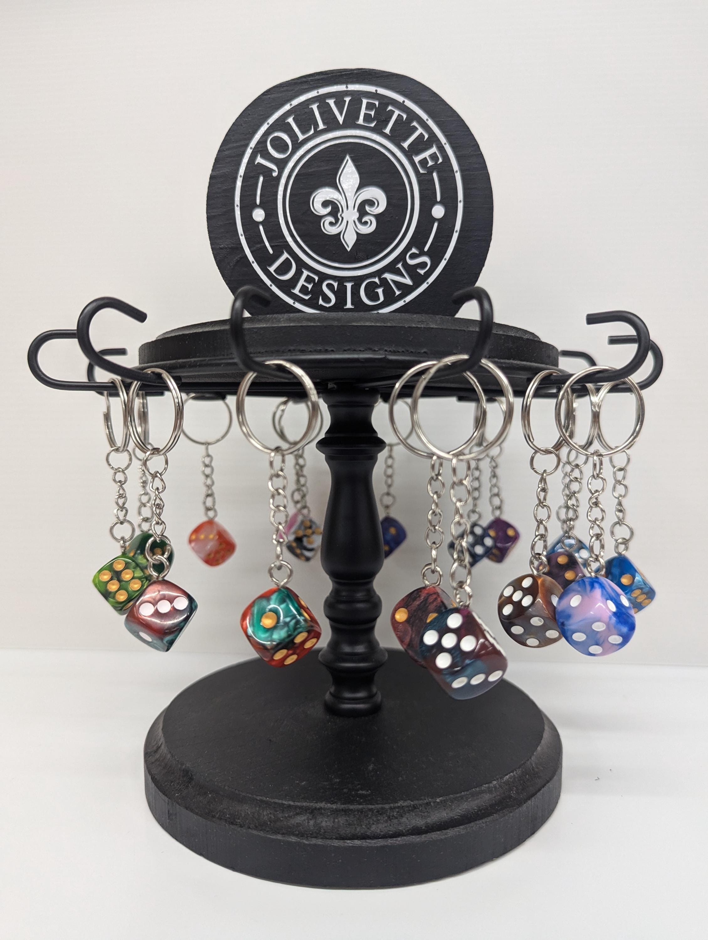 Handmade Dice Keychain, Single D6 Die Keyring, Swirl, Marbled, Casino ...