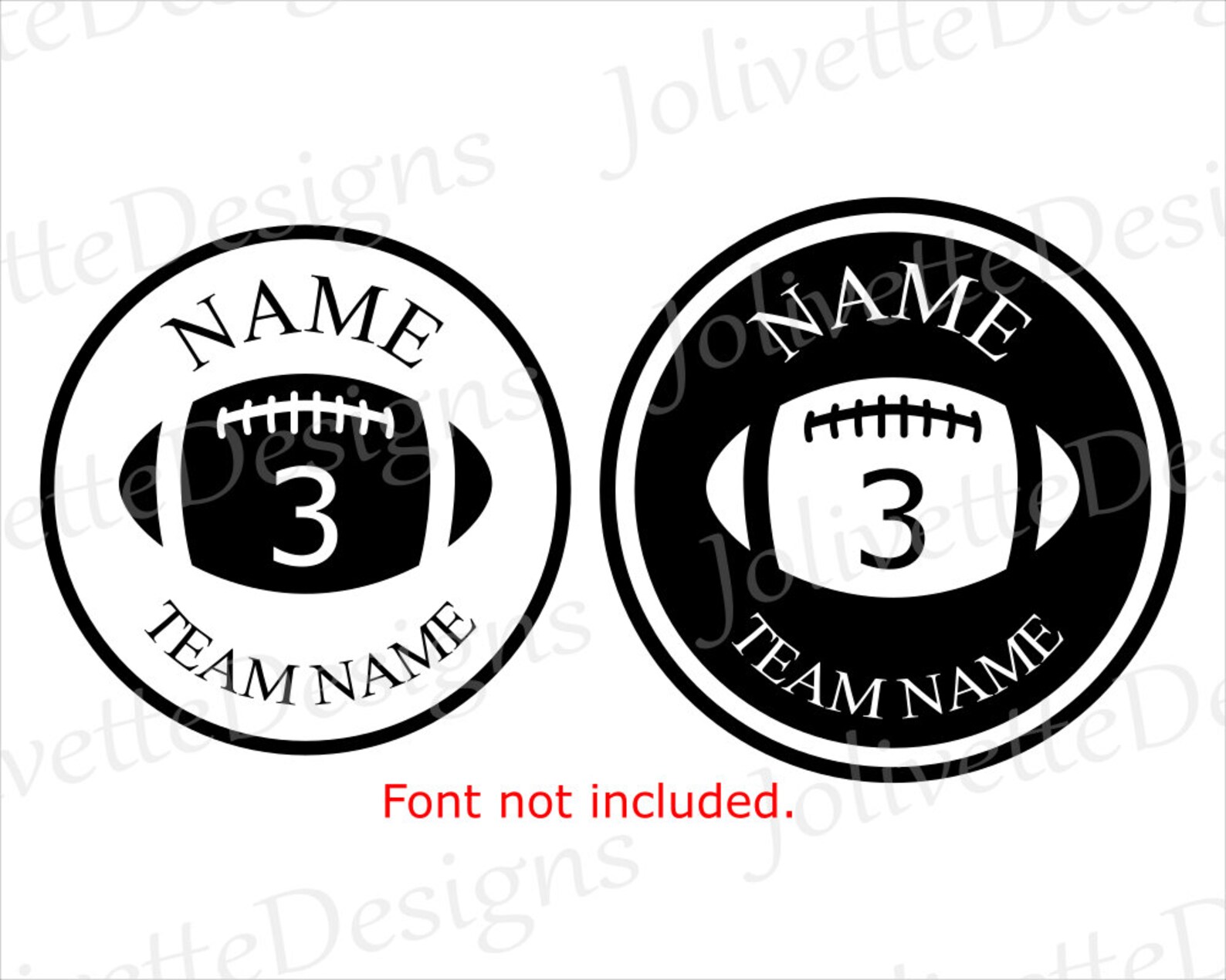 Football Team Custom Circle Decal Sports Clip Art - Etsy