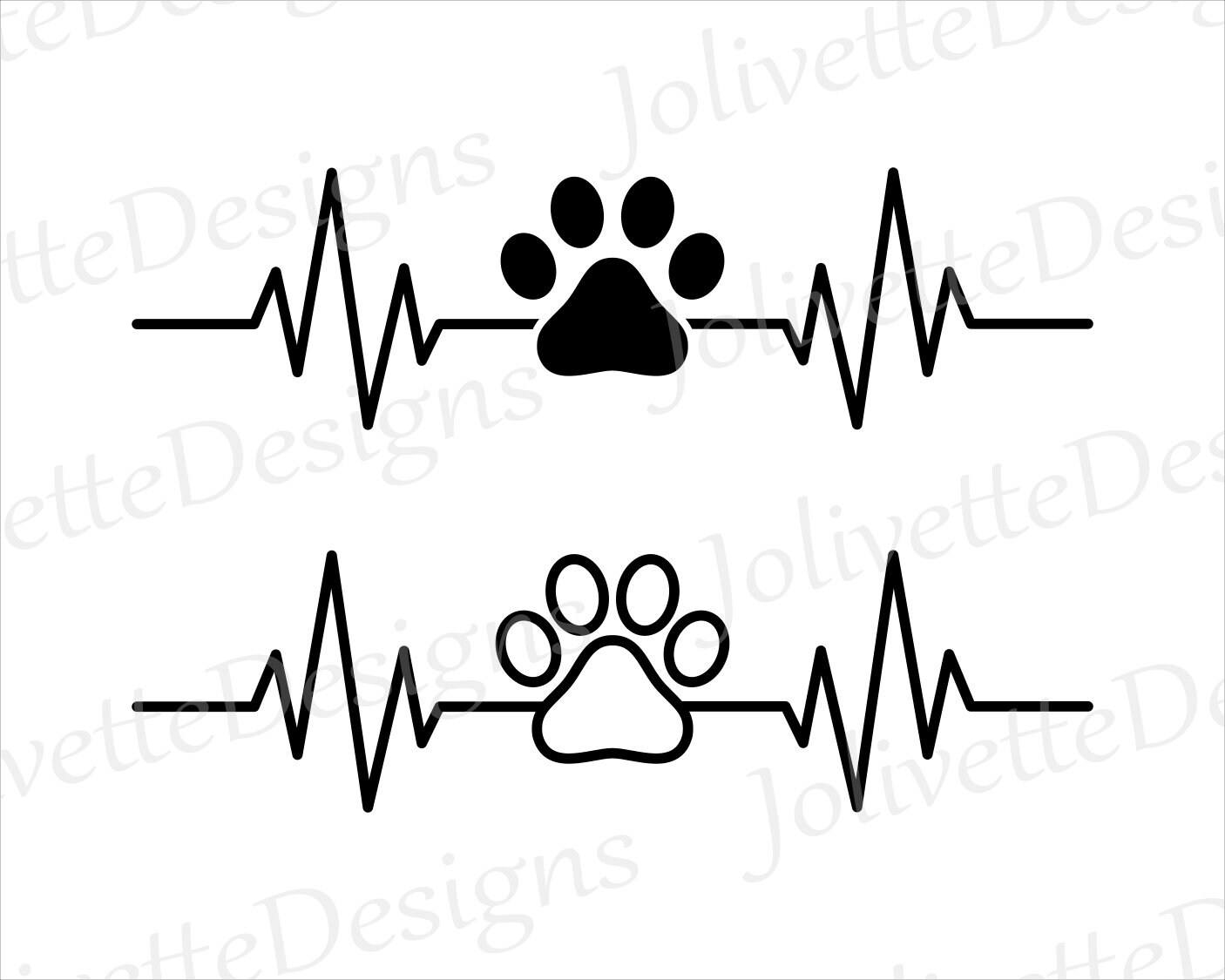 Paw Print Heartbeat Dog Lover Animals Clip Art Clipart - Etsy