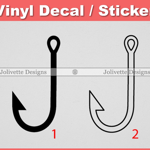 Fish Hook Decal - Etsy