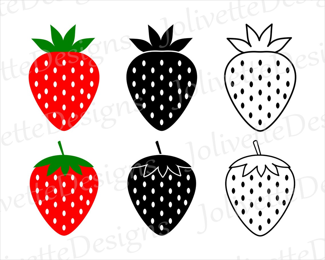 Strawberry Fruit Strawberries Clip Art Clipart Design | Etsy