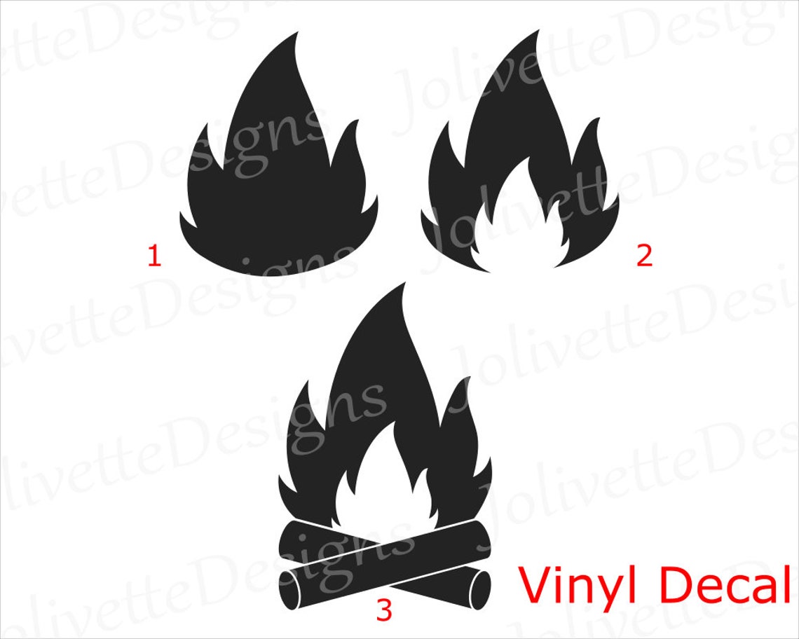 Fire Flame Campfire Wood Logs Decal Car Decal Laptop | Etsy