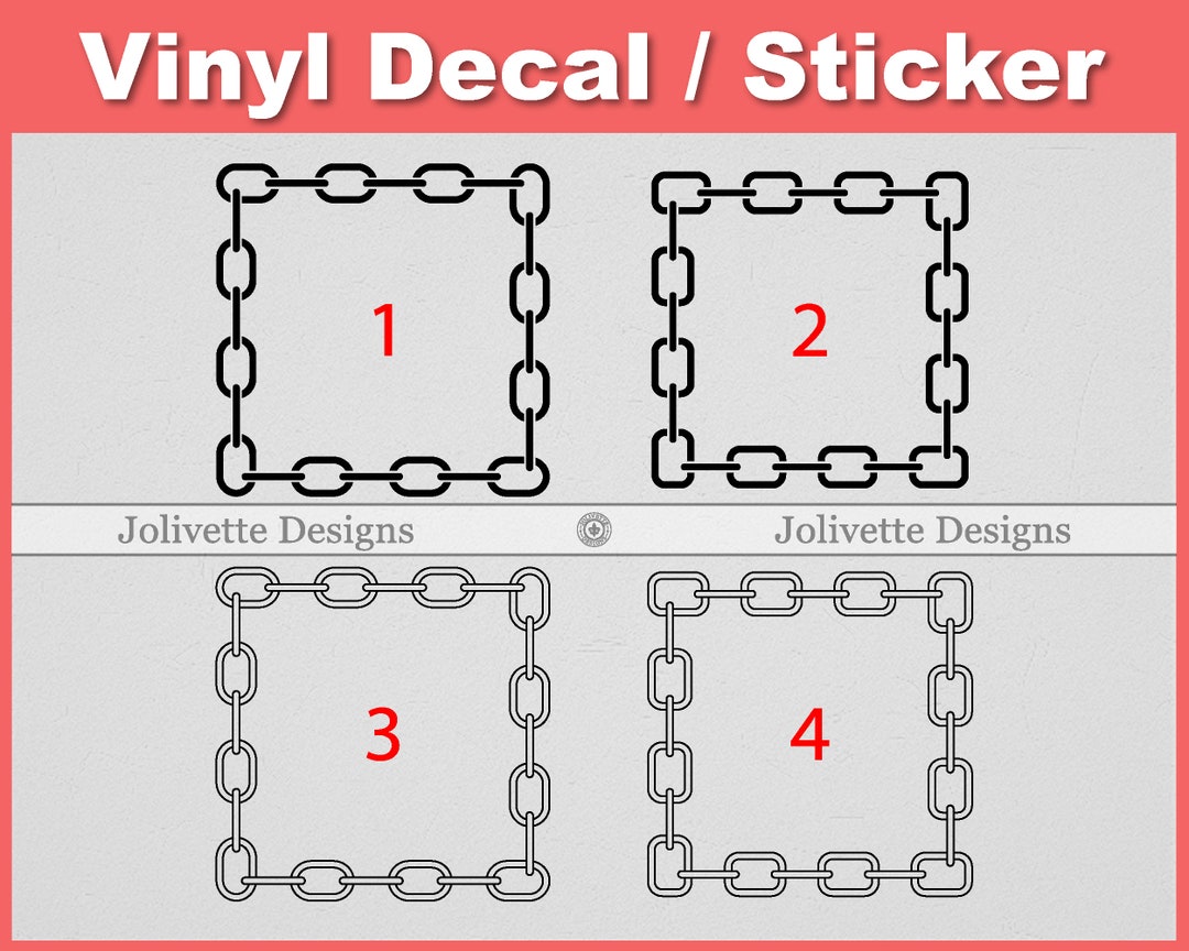 Square Chains, Frame, Links, Chain Border, Decal, Car Decal, Laptop ...