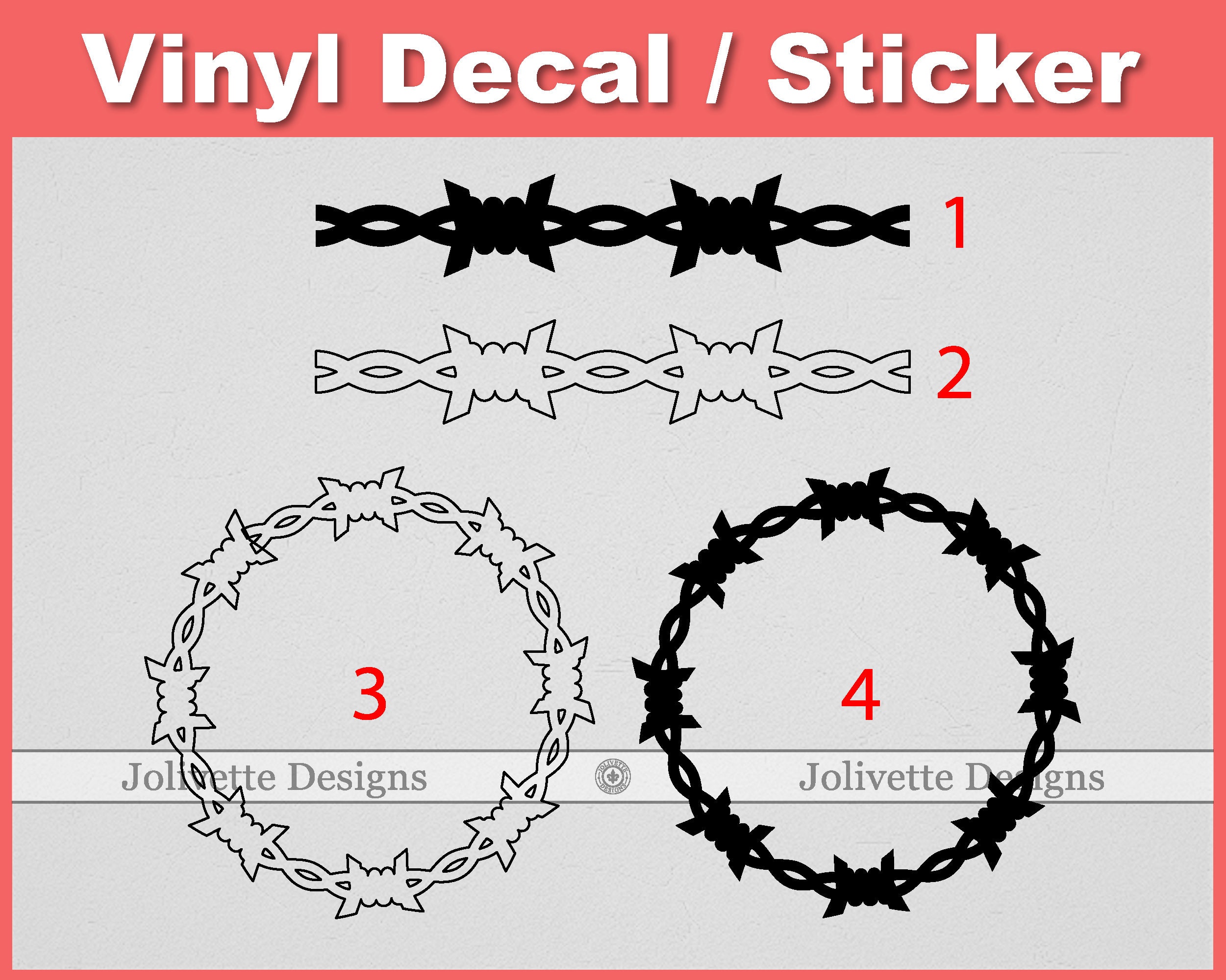 Barbed Wire, Barb, Spike, Fence, Decal, Car Decal, Laptop Decal, Yeti ...