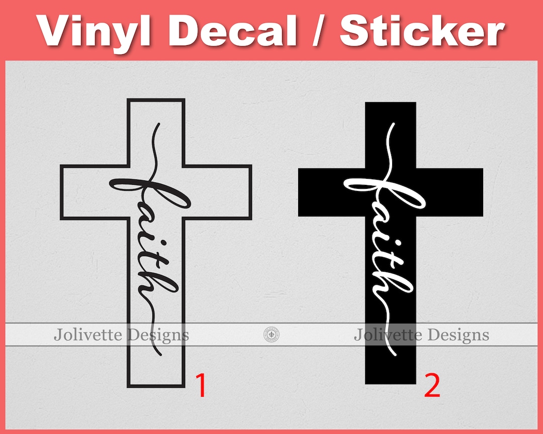 Faith, Cross, Christianity, Bible, Decal, Car Decal, Laptop Decal, Yeti ...