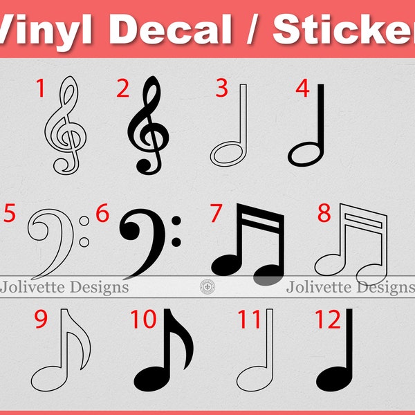 Music Notes Decal - Etsy