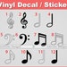 Music Notes, Note, Treble Clef, Bass, Quarter, Eighth, Half Decal, Car ...