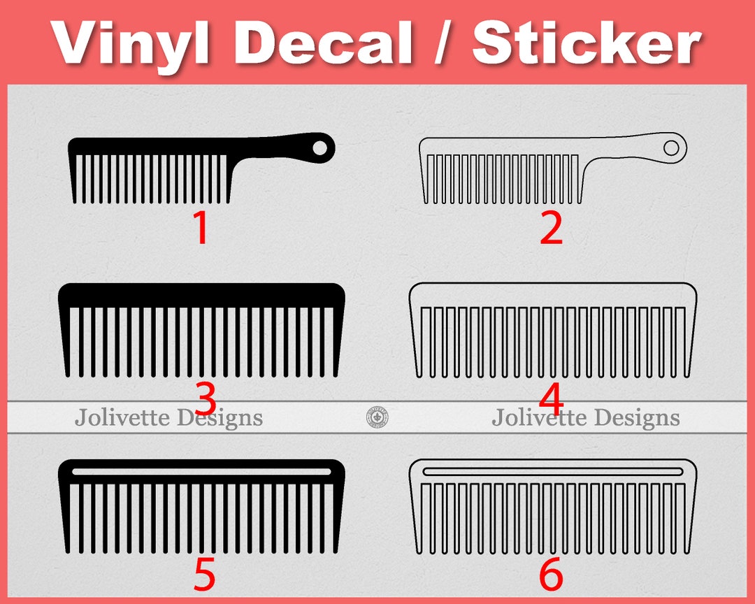 Comb, Barber, Hair Stylist, Pick, Combs Decal, Car Decal, Laptop Decal ...