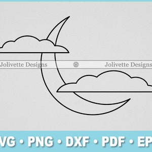 Crescent Moon, Cloud, Clouds, Night, Sky, Clip Art, Clipart, Design ...