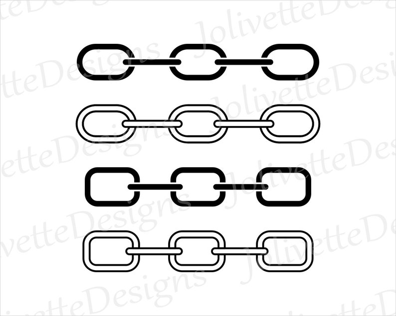 Chain Chains Loops Square Round Clip Art Clipart - Etsy