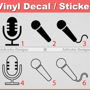 Microphone, Mic, Music, Rap, Record, Decal, Car Decal, Laptop Decal ...