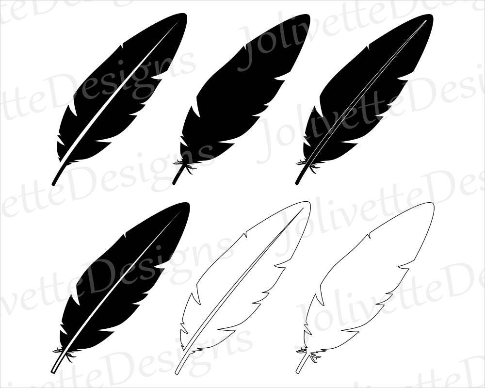 Feather Feathers Bird Clip Art Clipart Design Svg Files | Etsy