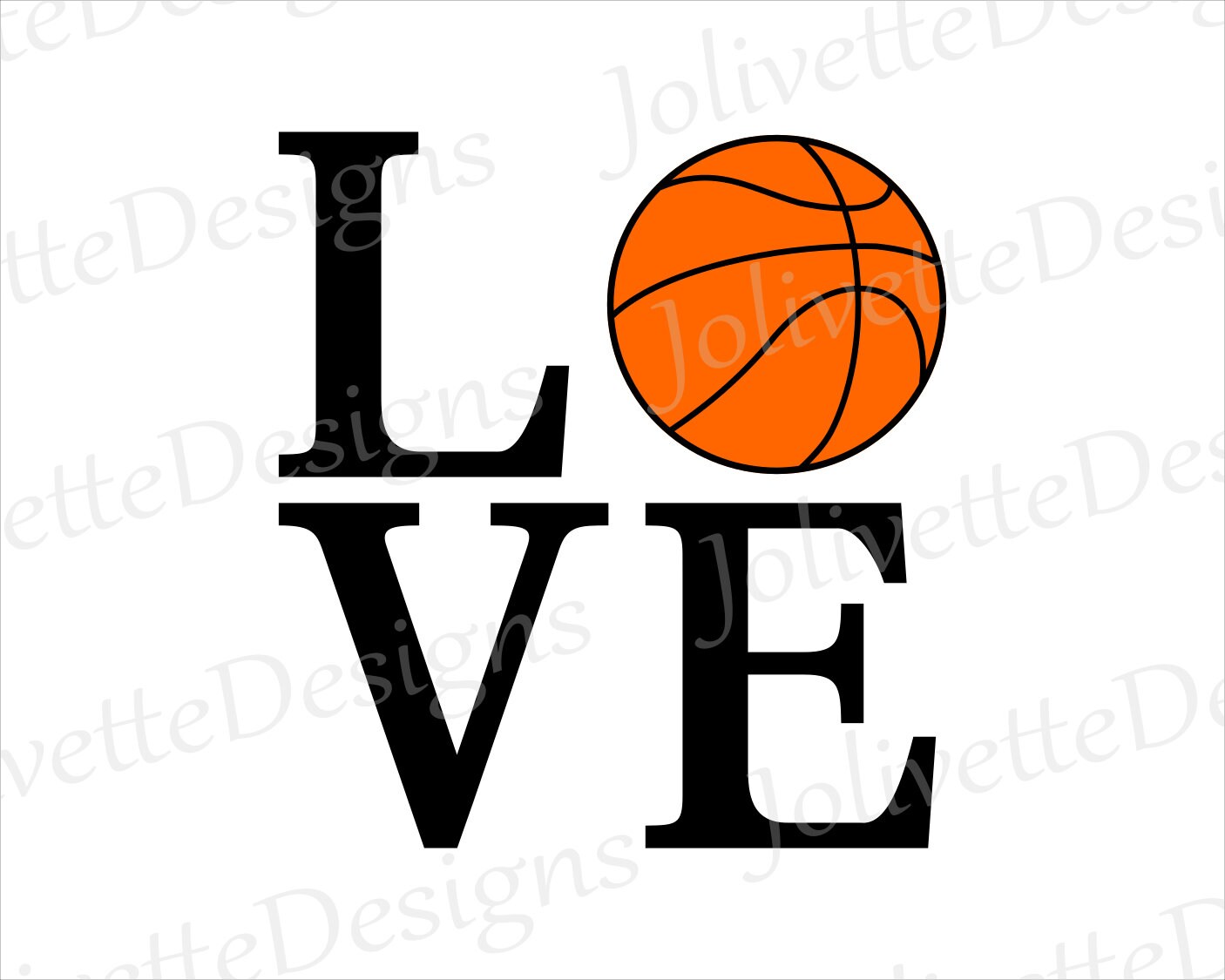 Love Basketball Sports Ball Clip Art Clipart Design Svg | Etsy