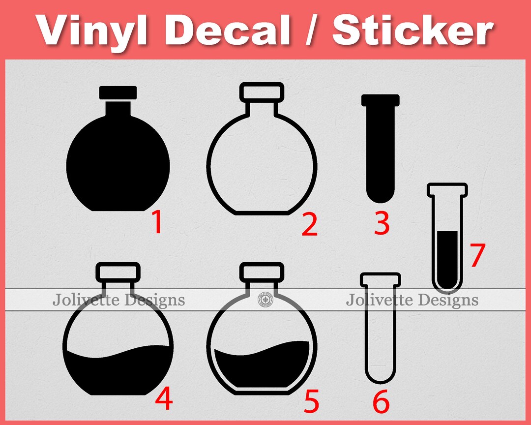 Potion, Vial, Bottle, Chemistry, Magic, Decal, Car Decal, Laptop Decal ...