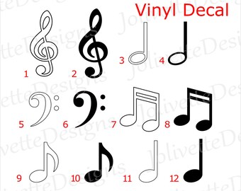 Music Notes Decal | Etsy