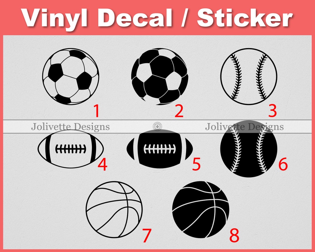 Sports Ball, Baseball, Basketball, Football, Soccer Ball, Decal, Car ...