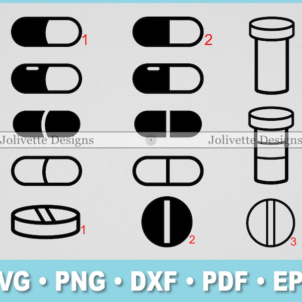 Pill Bottle Clipart - Etsy
