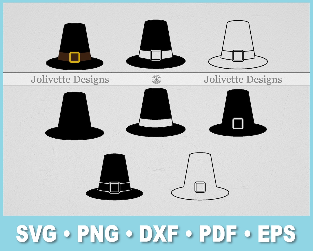 Pilgrim Hat, Thanksgiving, Hats SVG, Clip Art, Clipart, Design, Svg ...