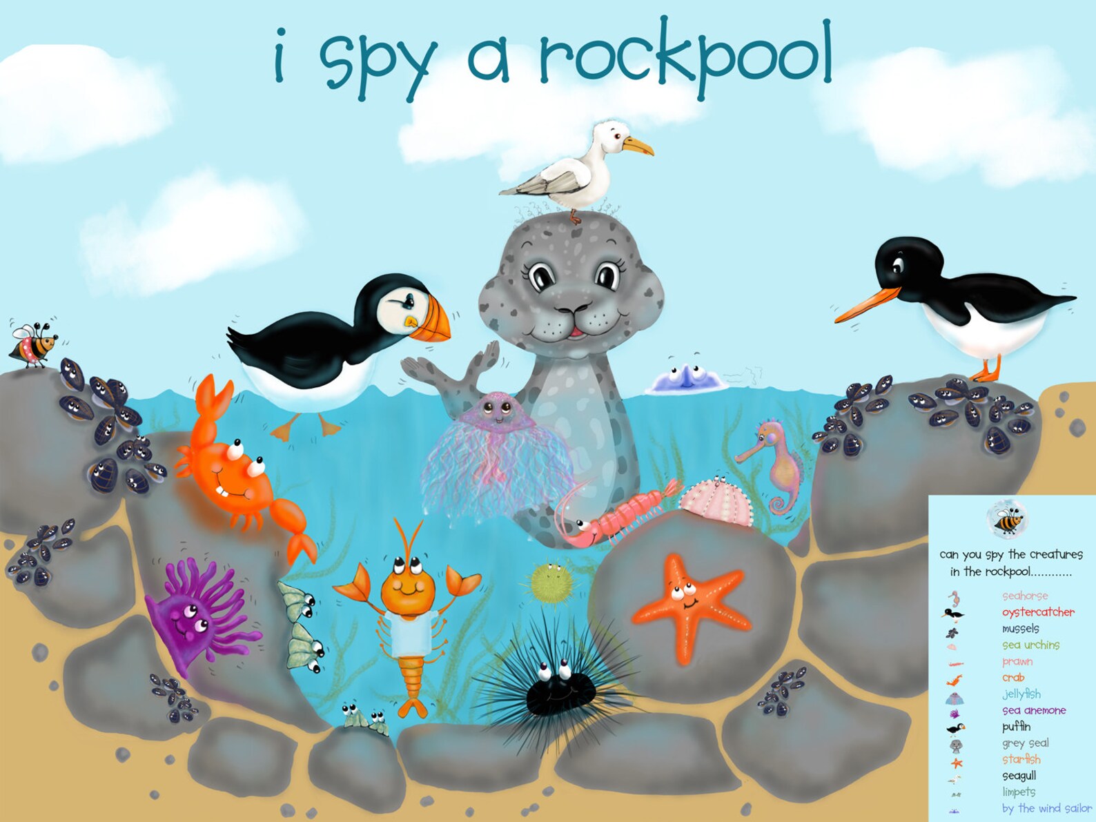 Rockpool a Fun Educational Print with key A2/A3 size high | Etsy