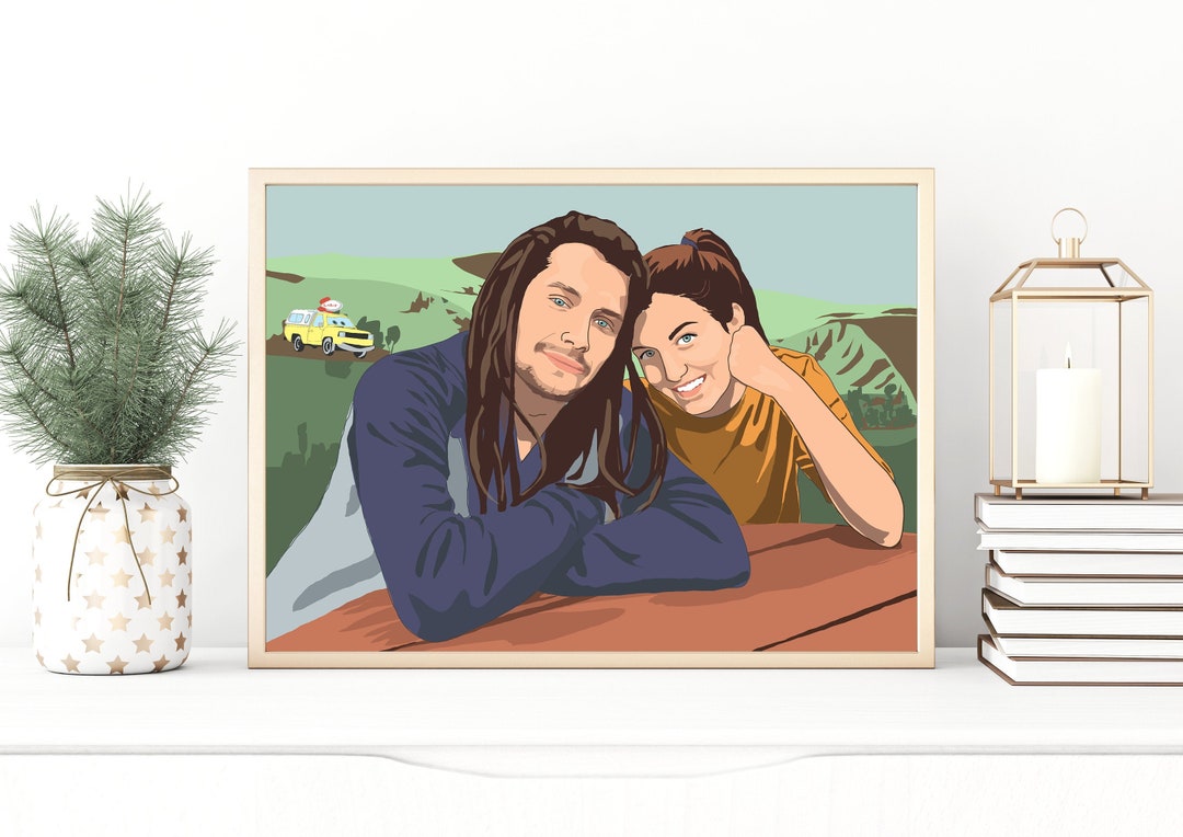 Couple Custom Illustration, Couple Portrait Drawing, Unique Valentine’s ...