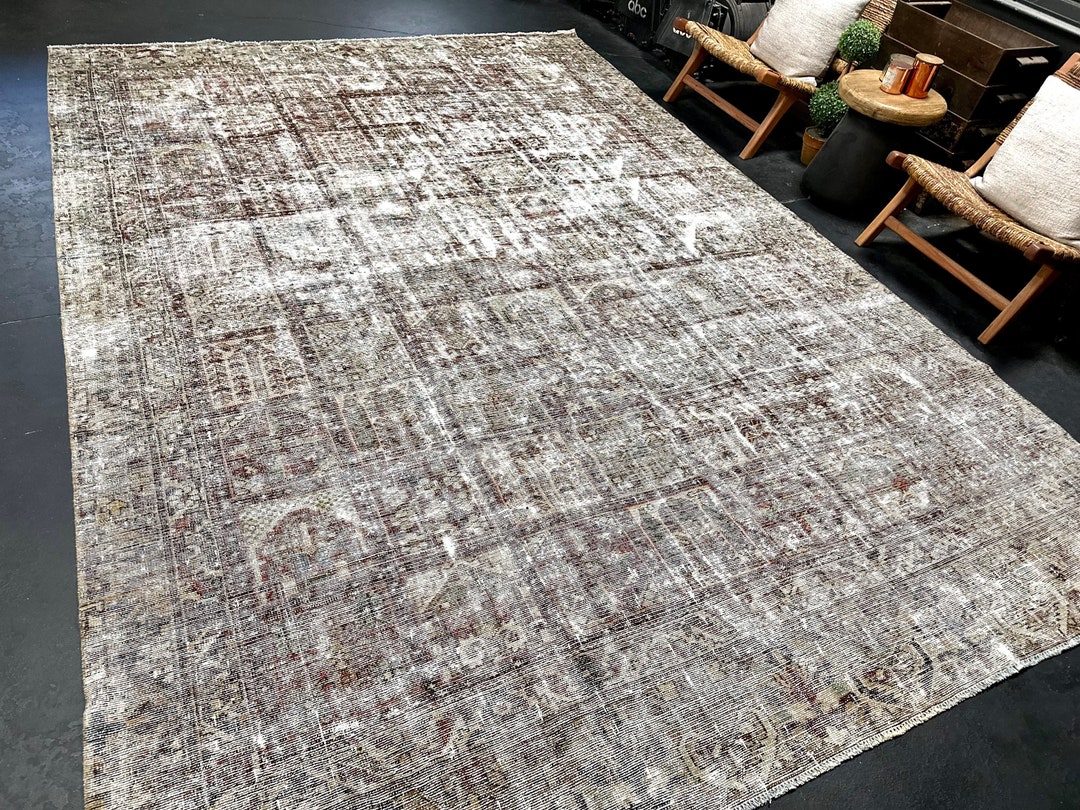 88 X 125 Classic Vintage Rug Muted Wine Blues Greens - Etsy