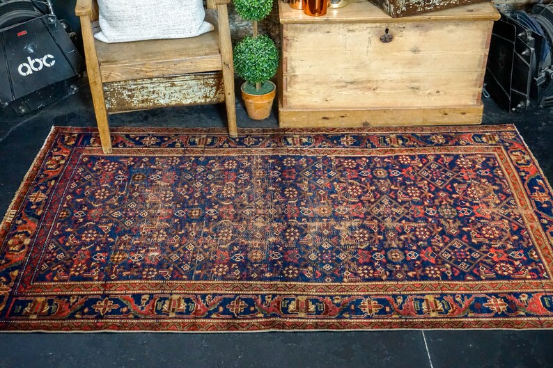 4 X 66 Vintage Carpet Blue Red and Green 70s - Etsy