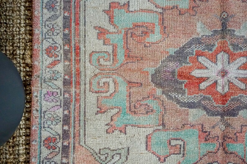 44 X 610 Oushak Rug Muted Red Mint Green and Purple-gray - Etsy