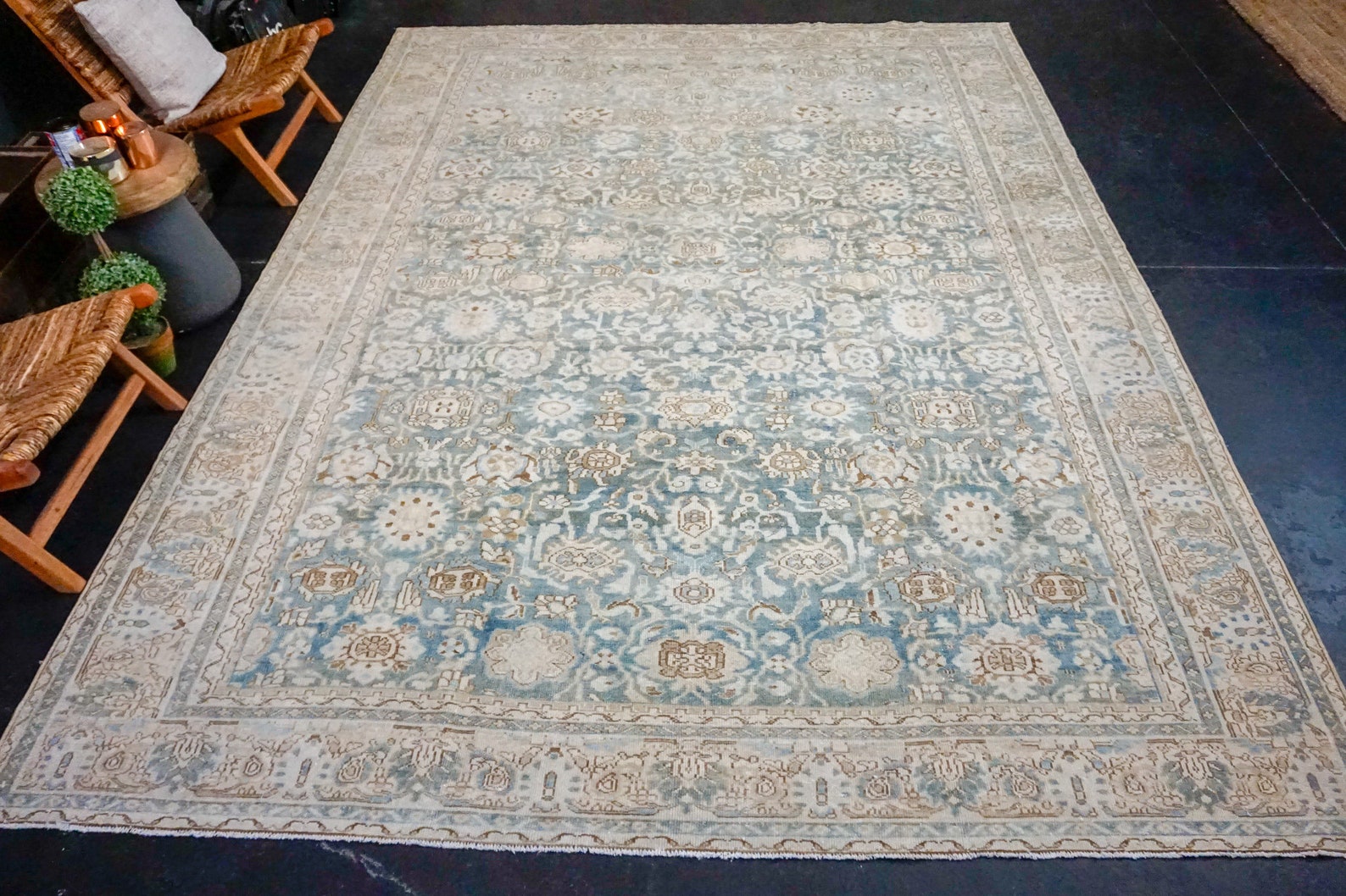810 X 123 Classic Vintage Rug Muted Blue Brown Beige - Etsy