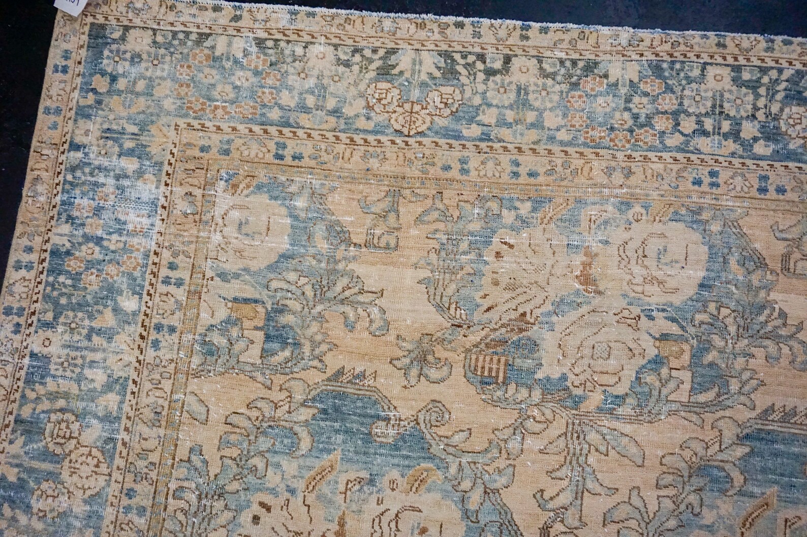 7’ X 10’1 Classic Vintage Rug Muted Blue + Blush-beige Carpet - Etsy