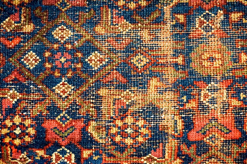 4 X 66 Vintage Carpet Blue Red and Green 70s - Etsy