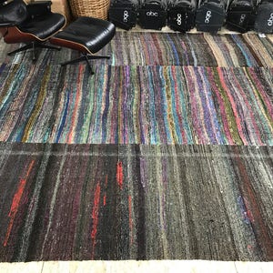Mid-century Modern Design 11 X 12 Vintage Turkish Kilim Rug Flatweave ...