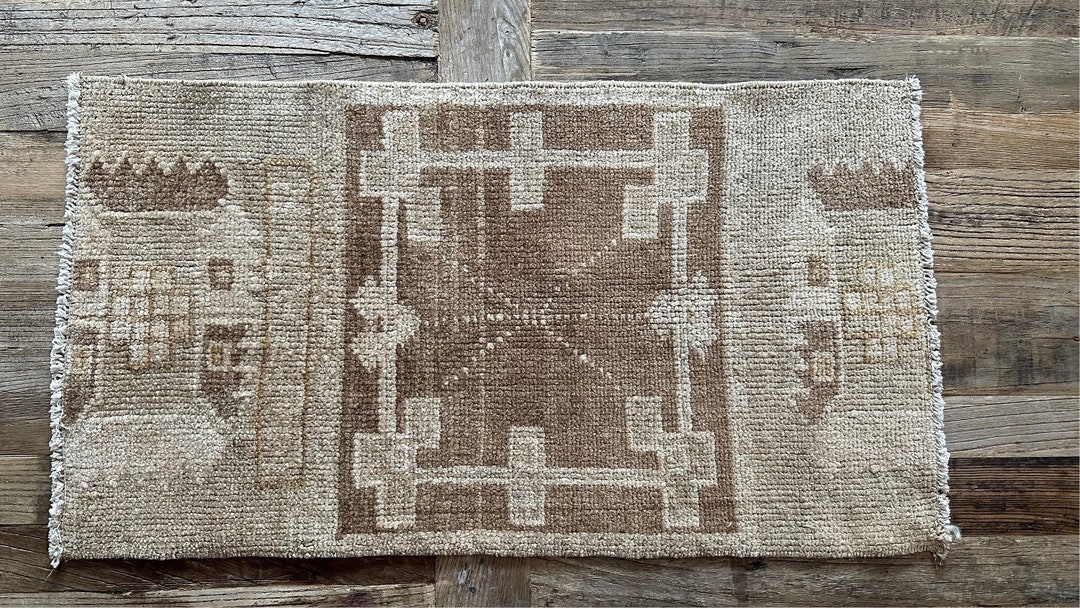 1’4 X 2’5 Antique Kars Rug Muted Camel Beige + Brown - Etsy