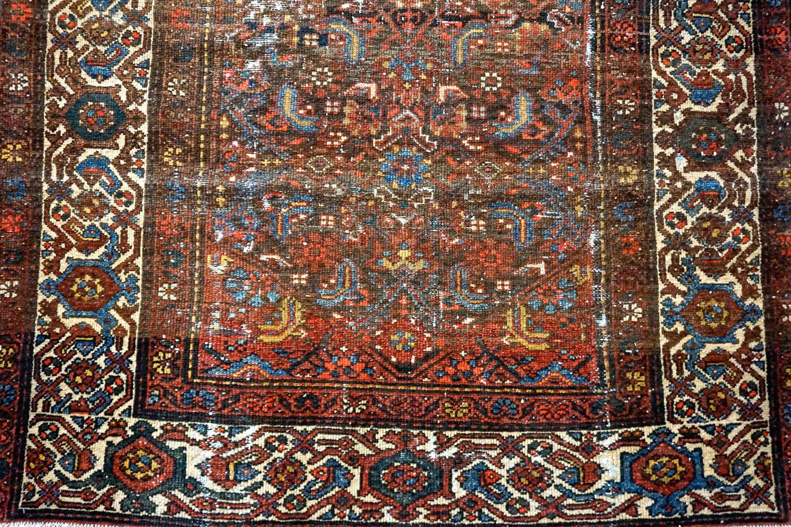 46 X 11 Vintage Runner Red and Blue Gallery Rug - Etsy