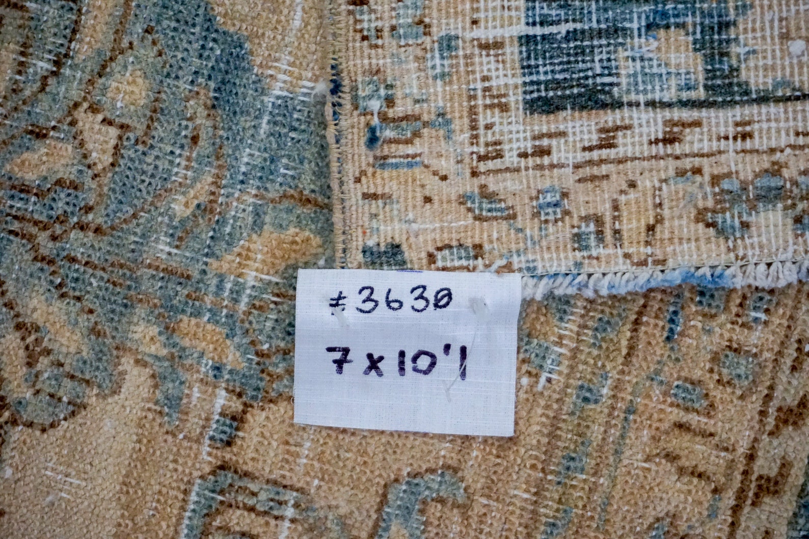 7’ X 10’1 Classic Vintage Rug Muted Blue + Blush-beige Carpet - Etsy