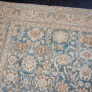 8’10 X 12’3 Classic Vintage Rug Muted Blue, Brown + Beige Carpet 3825 ...