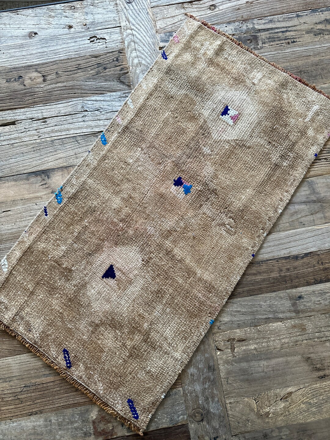 1’5 X 2’8 Antique Taspinar Rug Muted Camel Beige & Blue - Etsy