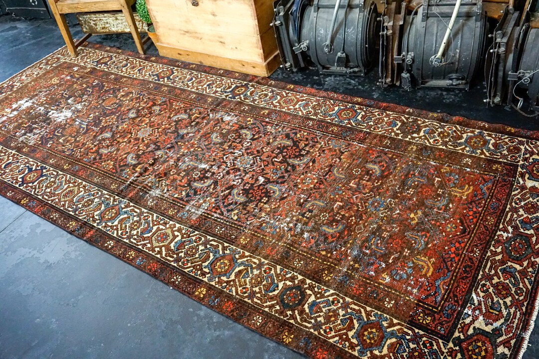 4’6 X 11’ Vintage Runner Red and Blue Gallery Rug - Etsy