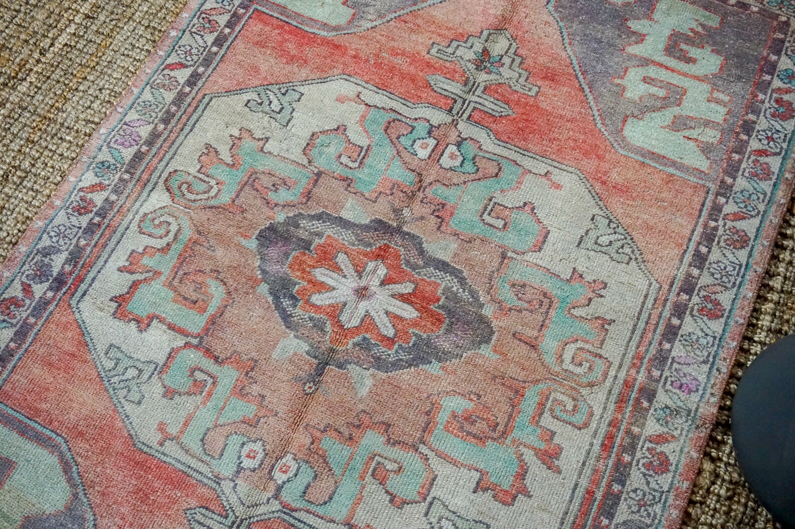 44 X 610 Oushak Rug Muted Red Mint Green and Purple-gray - Etsy