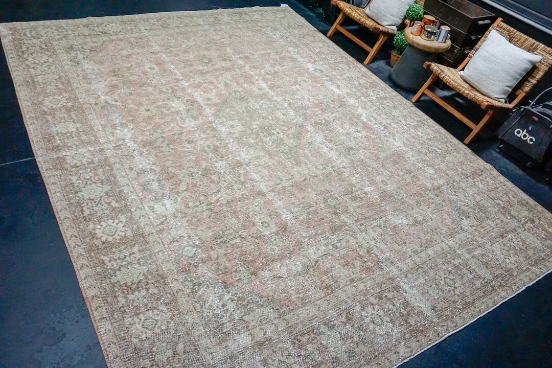 9’5 X 12’6 Classic Antique Carpet Muted Rose, Beige + Brown SB - Etsy