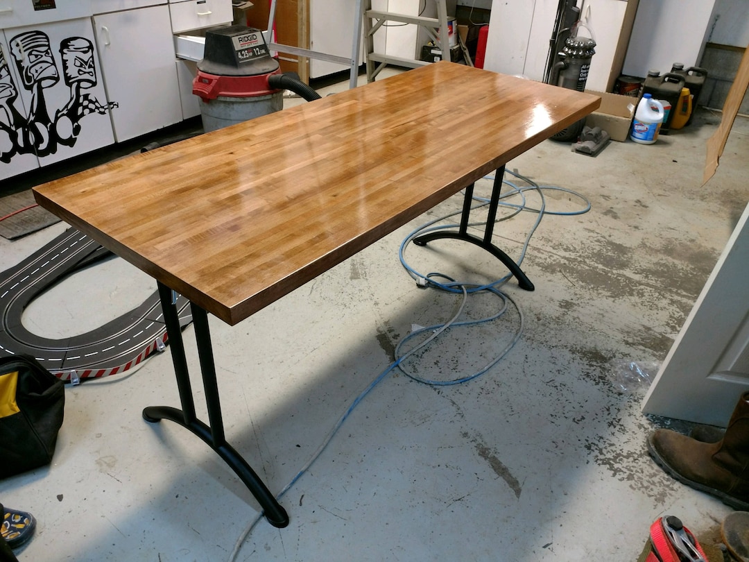 Custom Wood Butcher Block Folding Table - Etsy