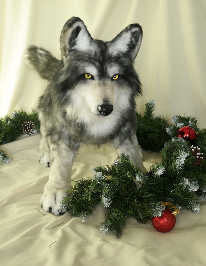 Realistic plush wolf Pet portrait plush Collectible pet toy | Etsy
