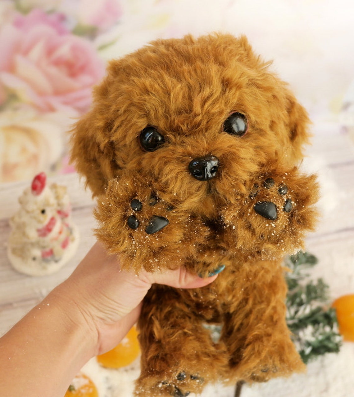 Realistic plush poodle puppy Pet portrait Collectible pet toy | Etsy