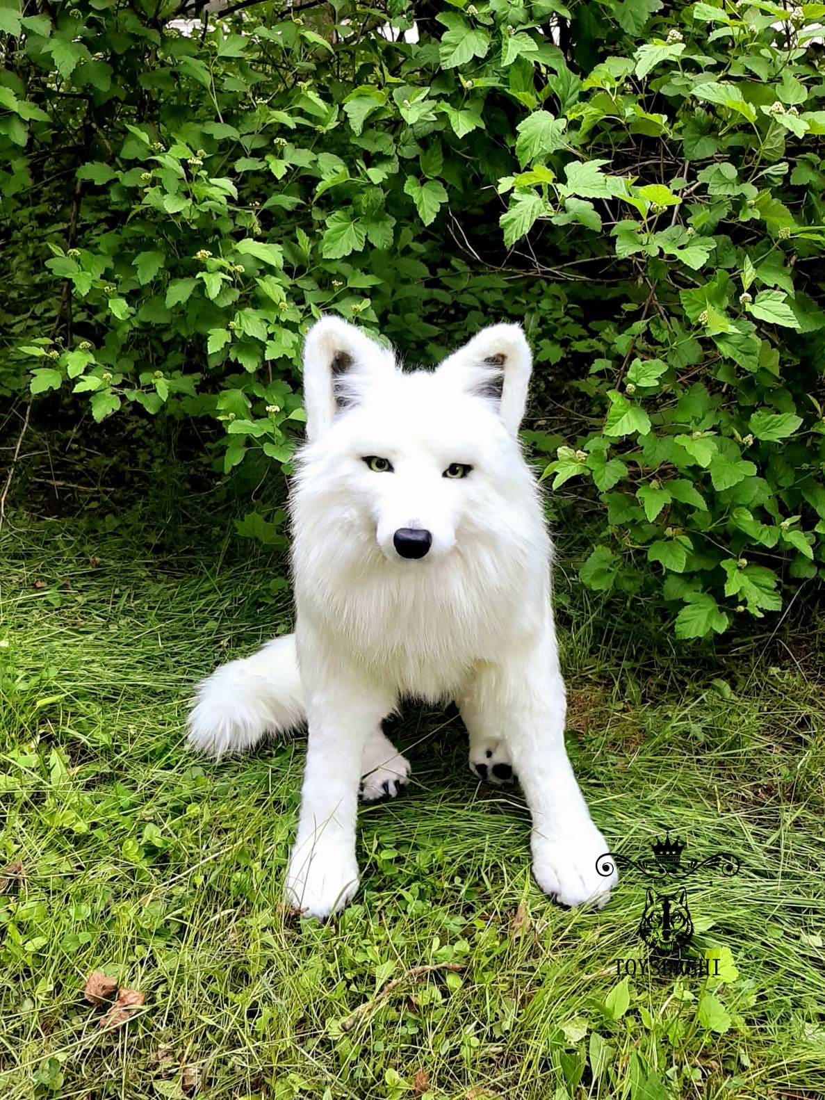 Realistic plush white wolf toy Collectible pet toy Replica for | Etsy