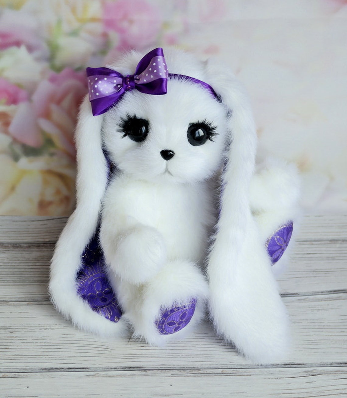 Plush Bunny fluffy toy teddy rabbit stuffed cuddle little | Etsy