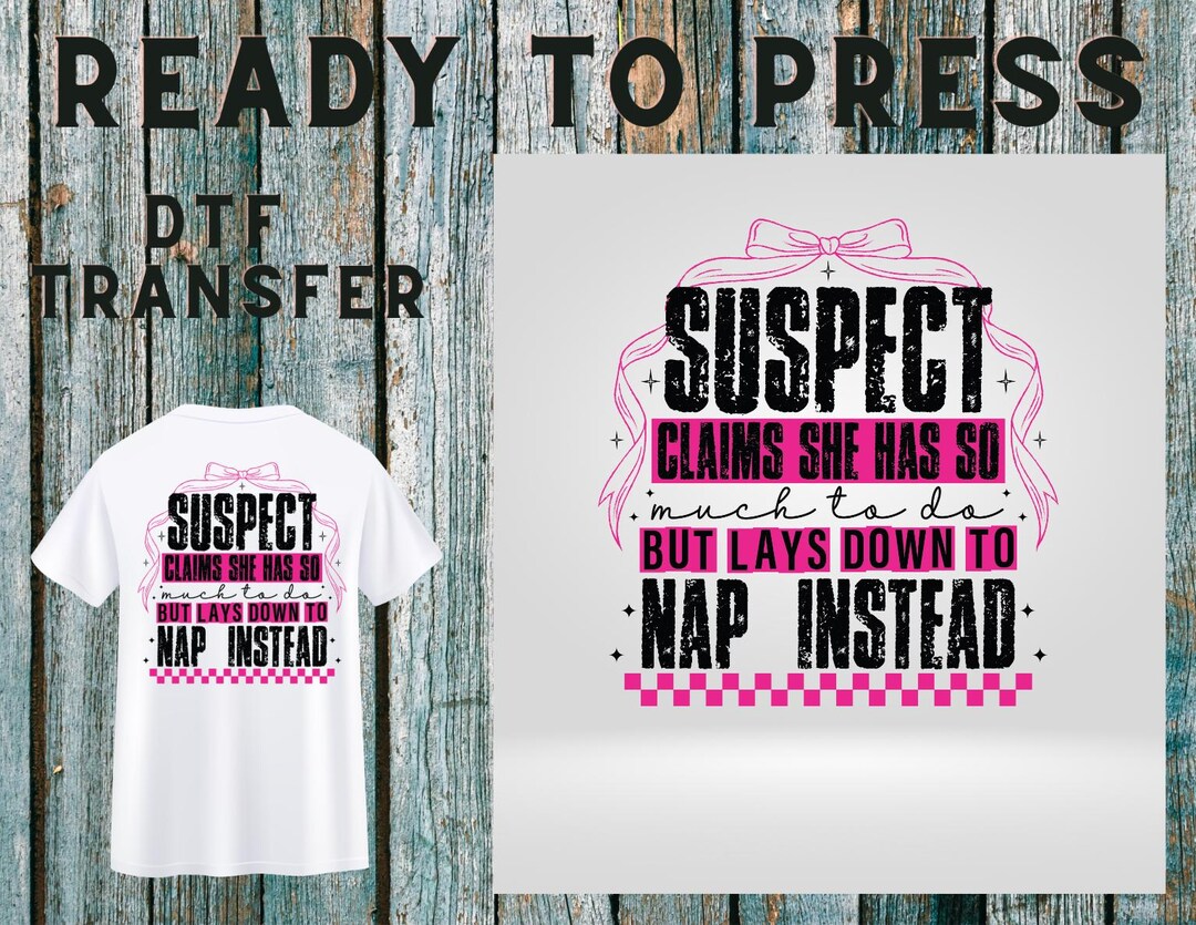 DTF Transfer Bookish Suspect Book Lovers, Transfer, Ready to Press ...