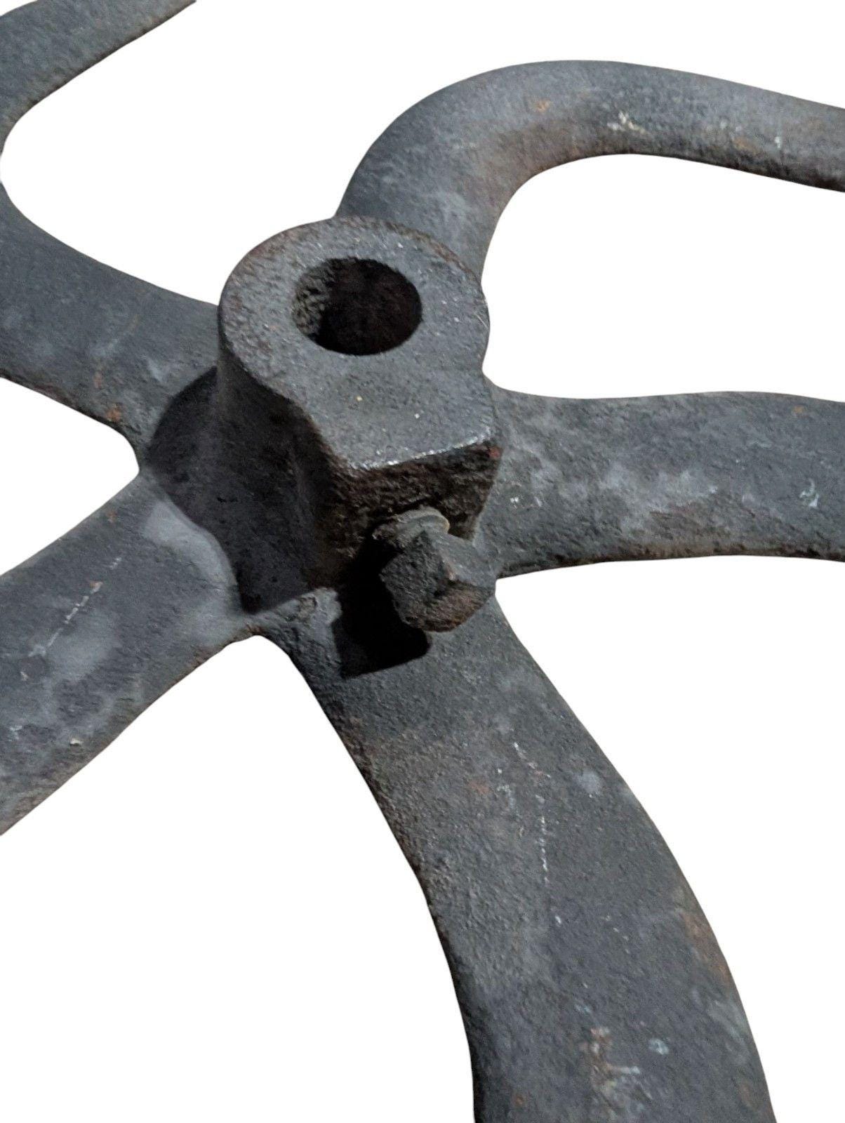 Antique Cast Iron Hand Crank Flywheel Pulley Wheel - 21 Inch Diameter ...